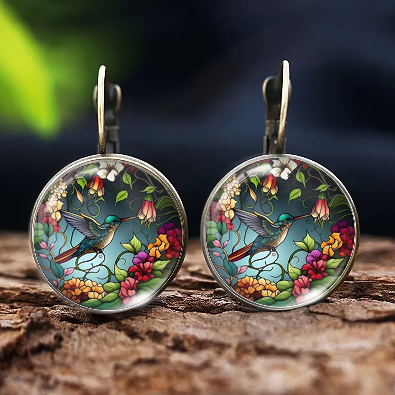 pair vintage inspired copper round earrings Temu