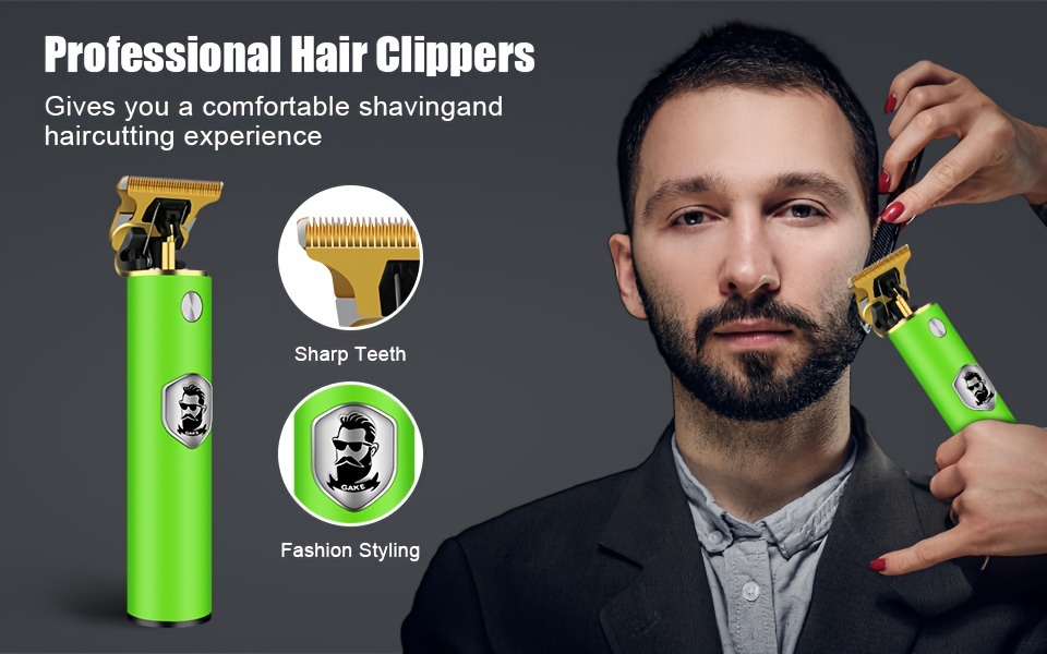 Professional Men's Electric Cordless Hair Clipper, Precision Close Cut ...