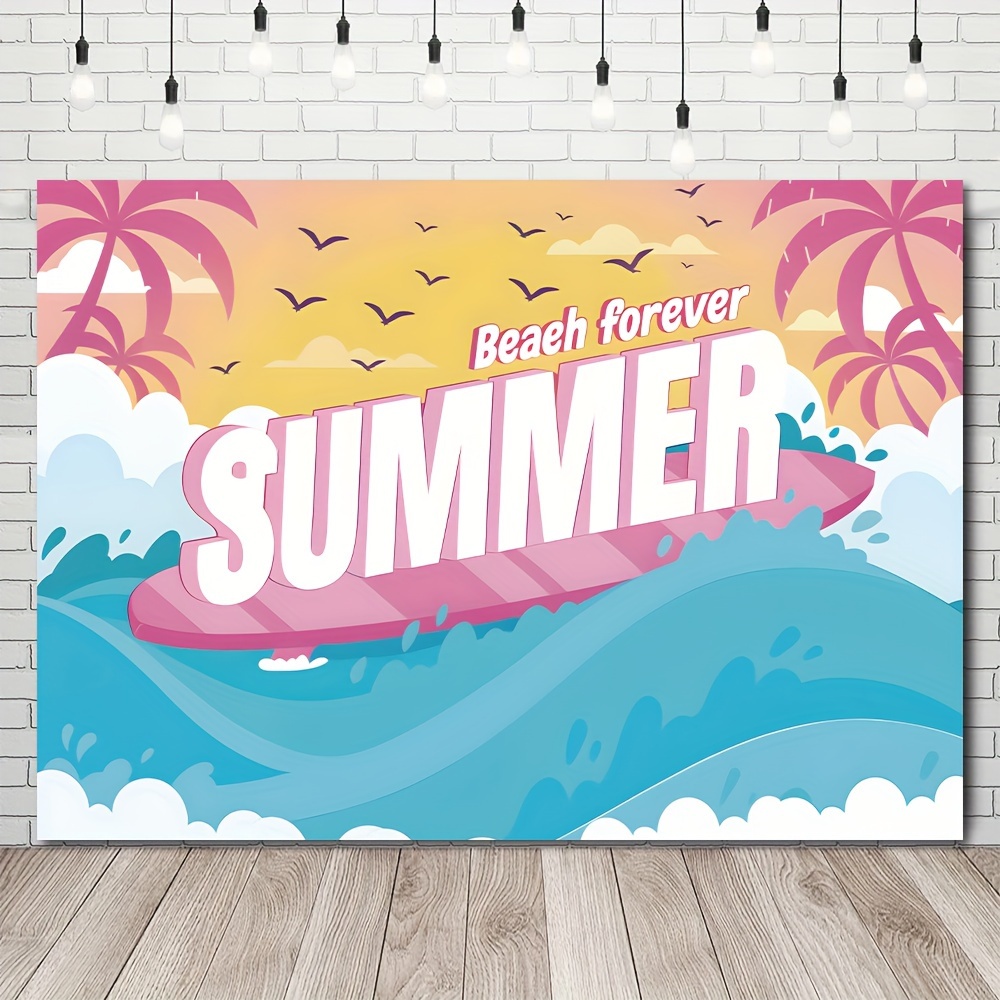 Summer Wave Coconut Tree Backdrop Photo Background Party - Temu Australia