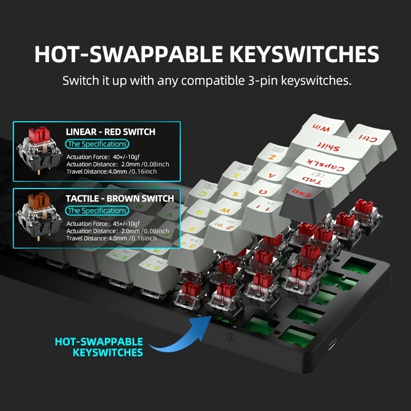 K78 Mechanical Gaming Keyboard 75% Layout 78 Key - Temu