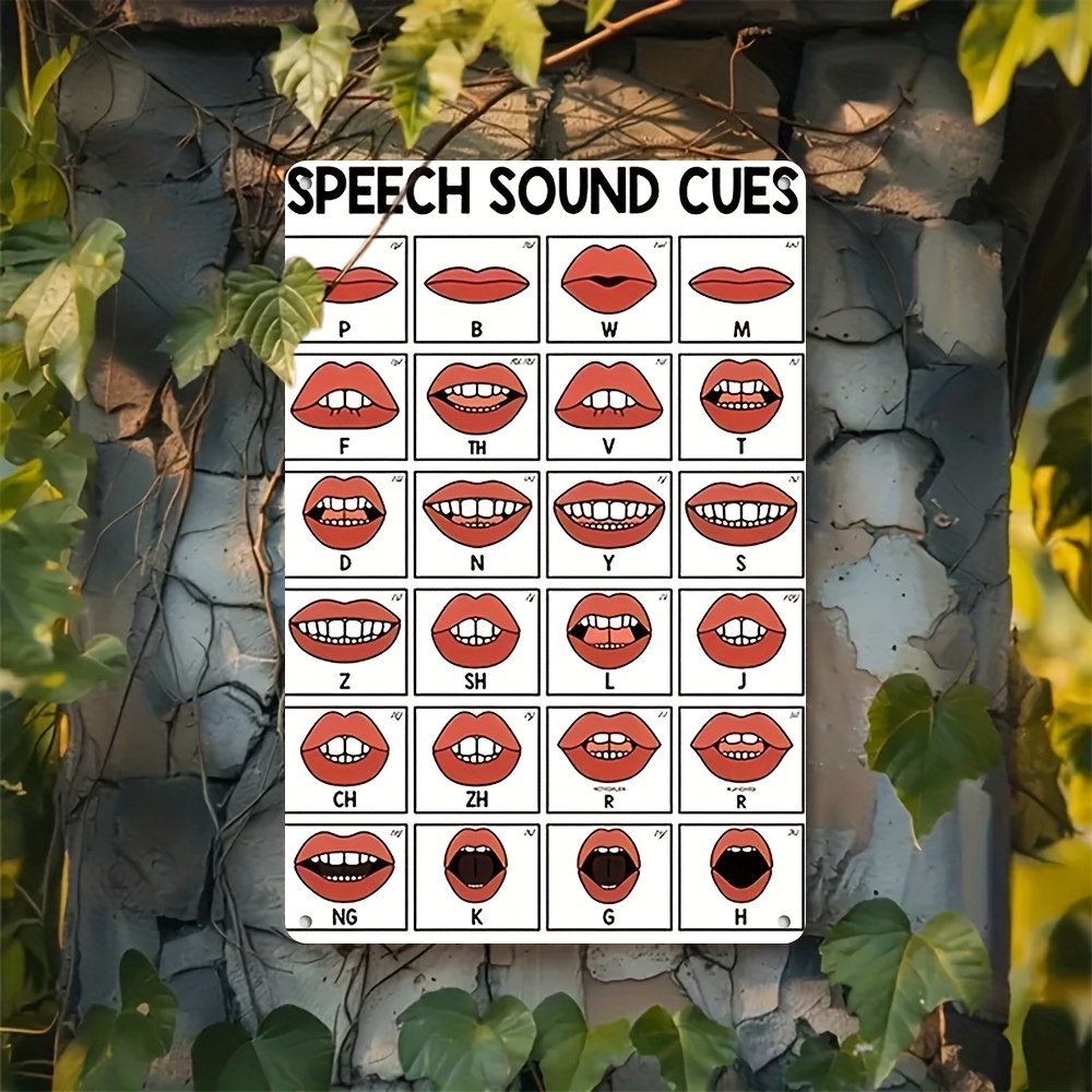 2D Flat, 1pc Speech Sound Cues Chart Poster - with Lips Diagrams & Alp ...