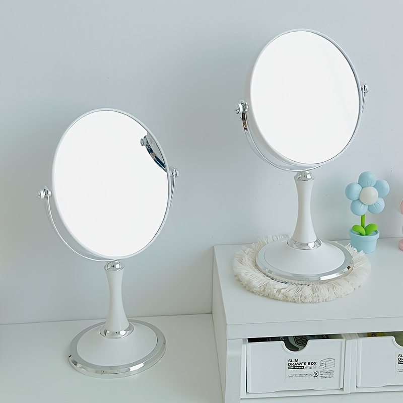 Elegant Double sided Vanity Mirror Polished Metal Frame - Temu