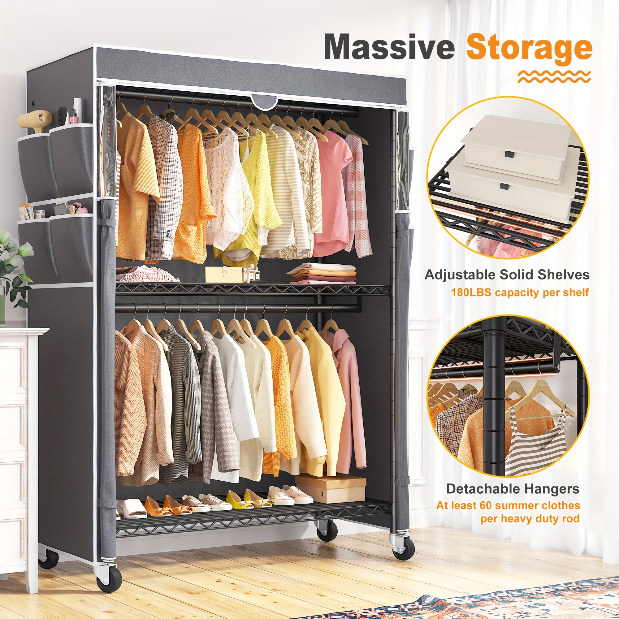 heavy duty portable closet sold on Temu United States