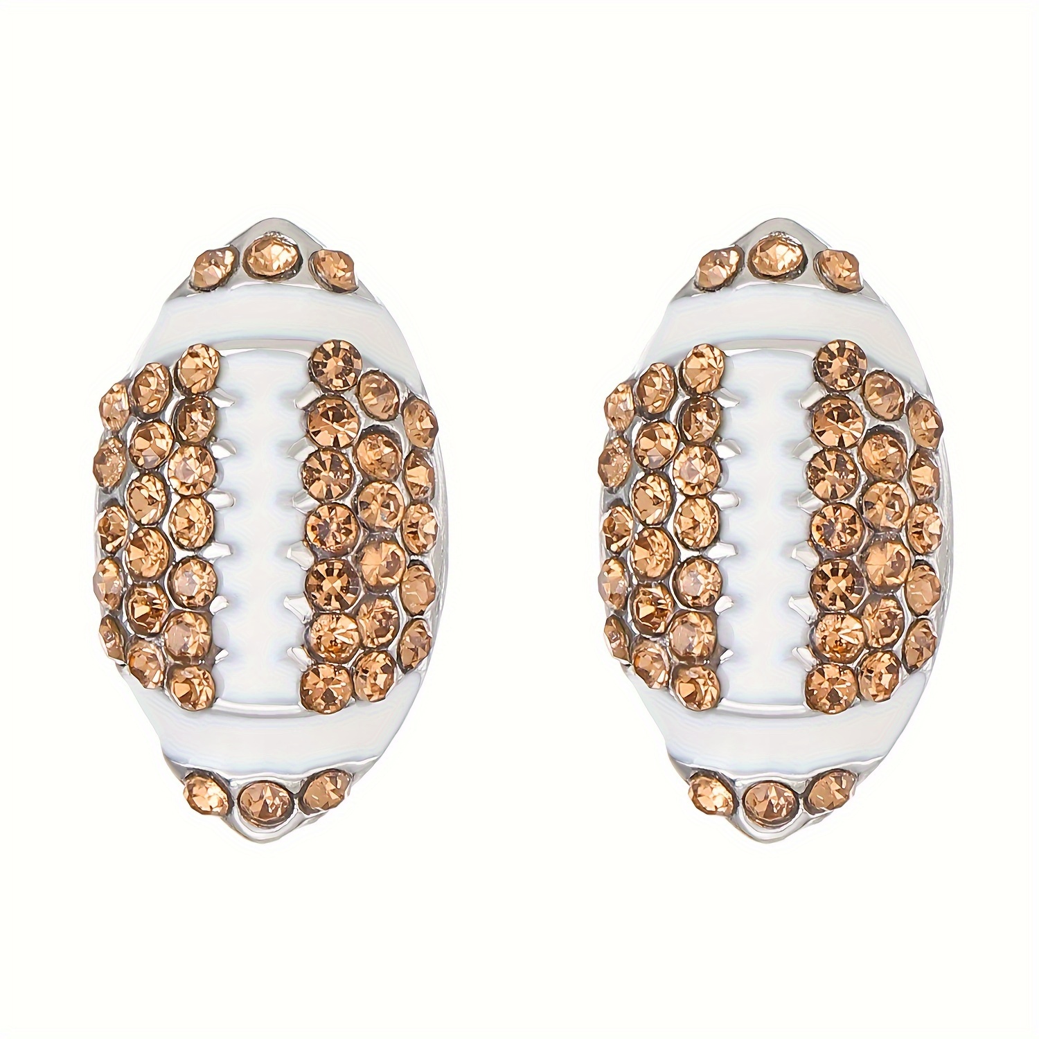 1 Paar Modieuze Balstud Oorbellen Met Zirkonia Rugby Voetbal - Temu Belgium