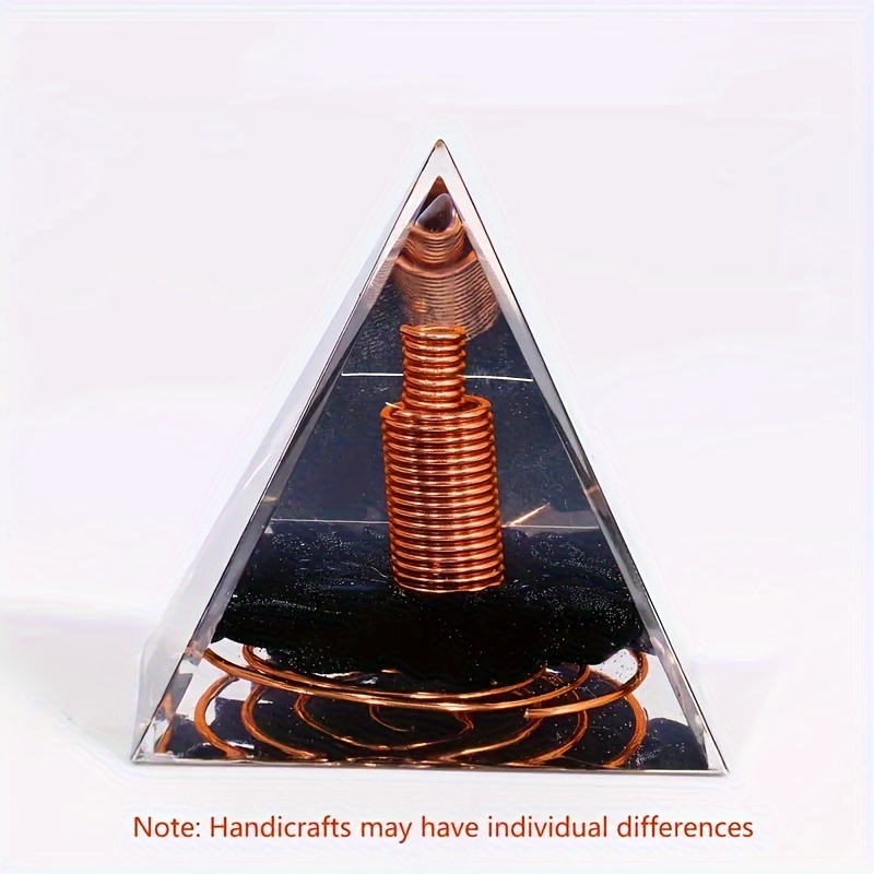 Crystal Pyramid Ornament Crushed Stones Copper Coils Yoga - Temu
