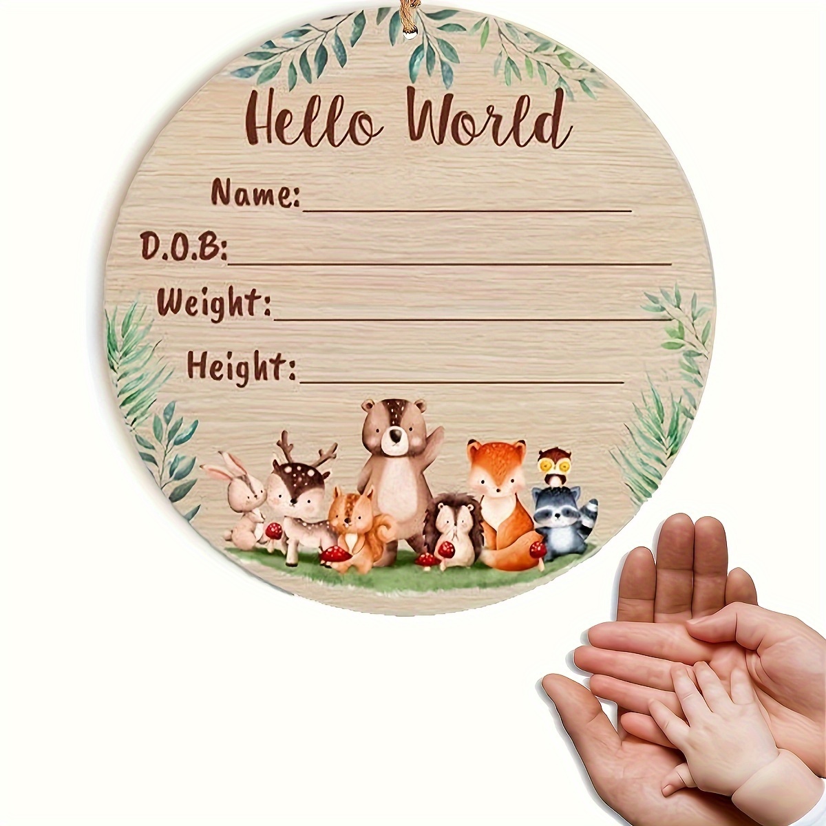 Diy Announcement Sign Birth Announcement Sign Hello World - Temu