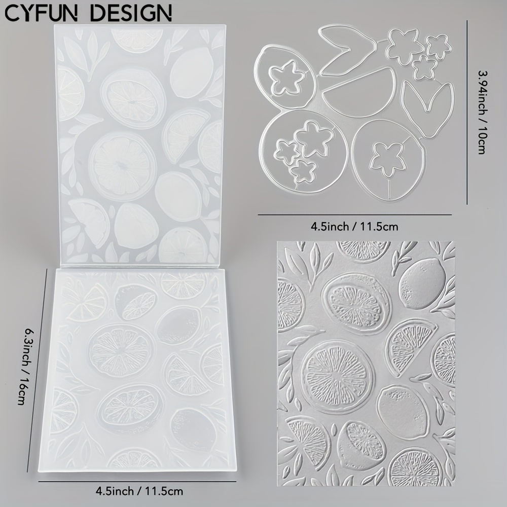 Cyfun Design 3d Embossing Folder Metal Die Set Sweet Citrus - Temu