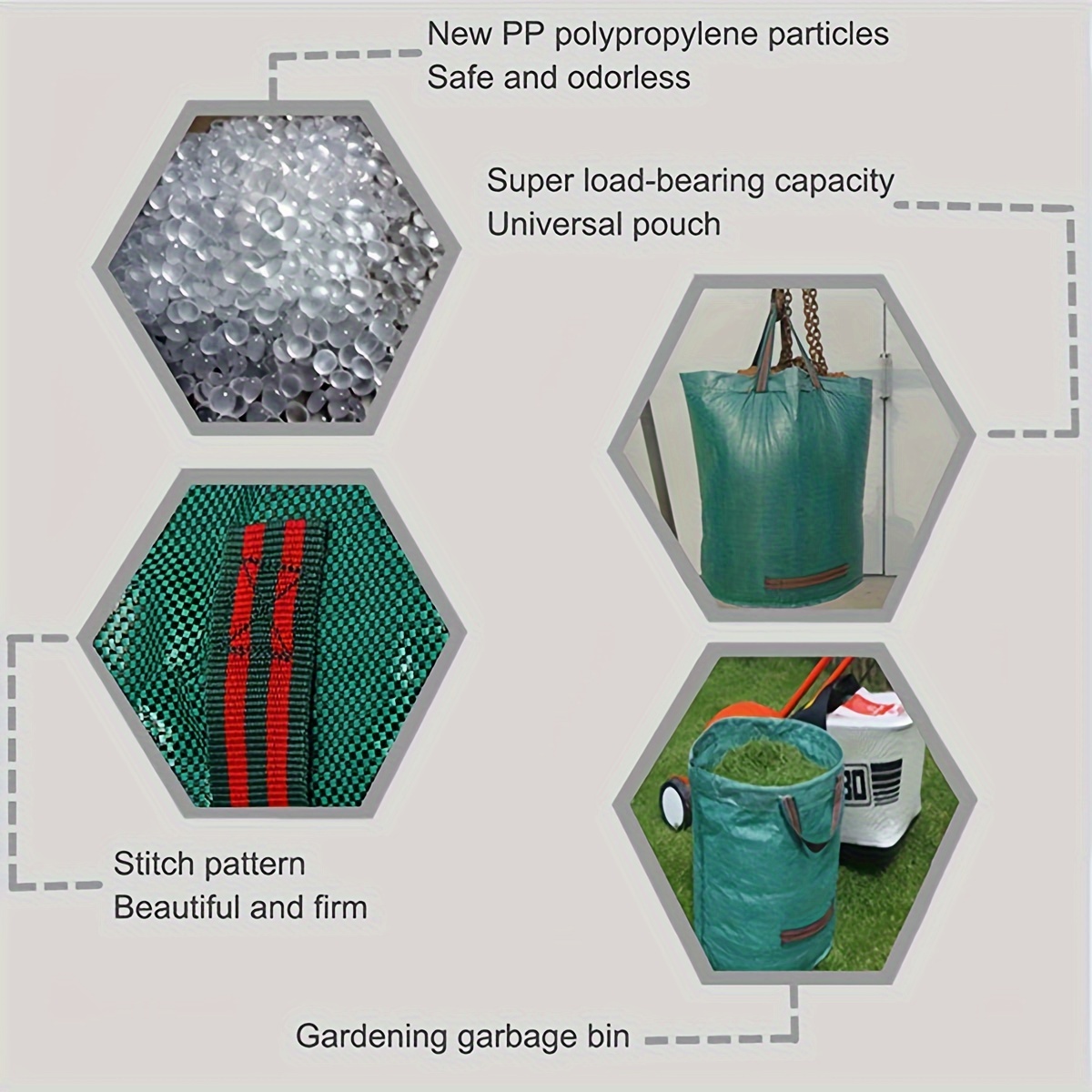 "durable Pp" Heavy duty Garden Waste Bags Handles Reusable - Temu ...