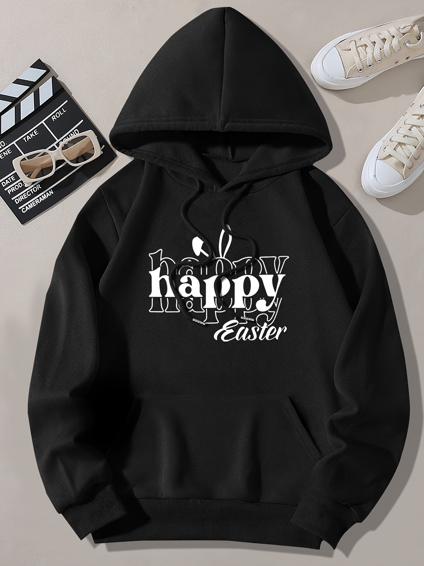 Letter Print Hoodie Plus Size Casual Long Sleeve Kangaroo Temu Canada