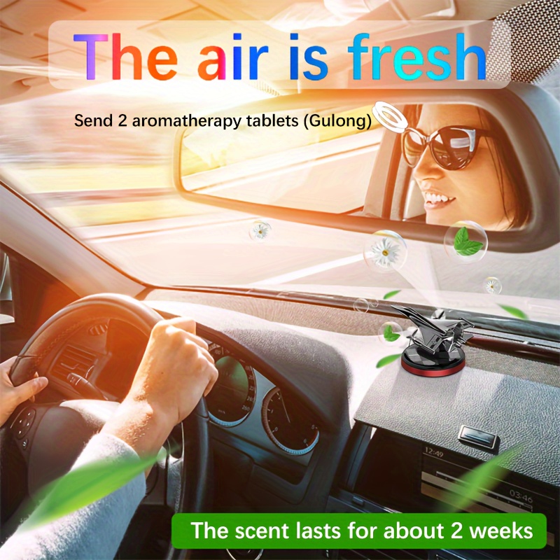 Solar-powered Fighter Jet Car Scent Diffuser - Long-lasting Fragrance ...