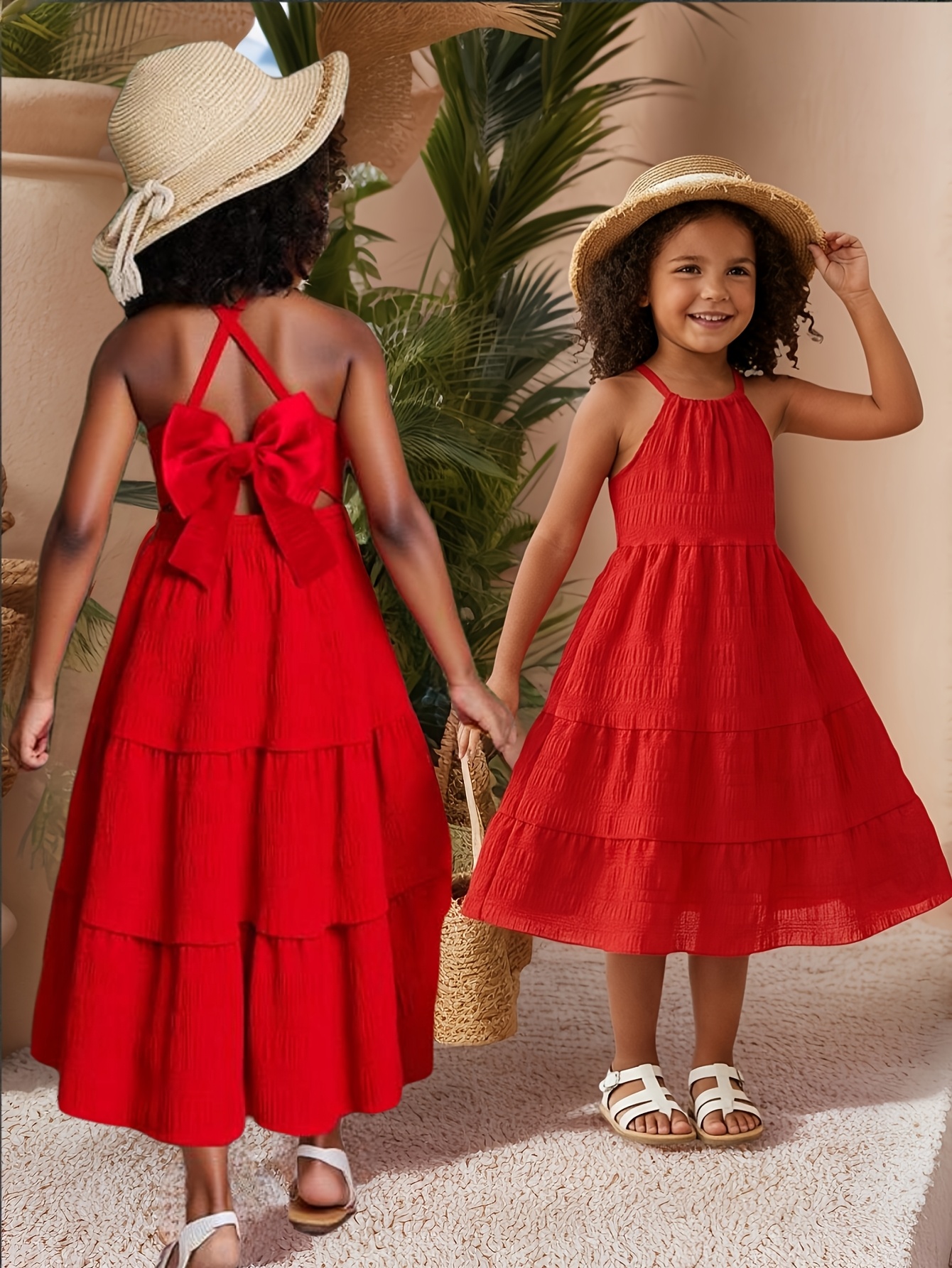 girls red dresses sold on Temu United States