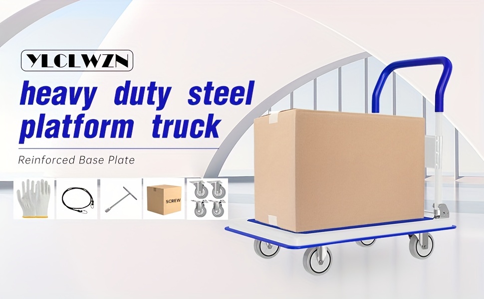 heavy duty steel platform truck cart 800 lbs weight capacity - Temu