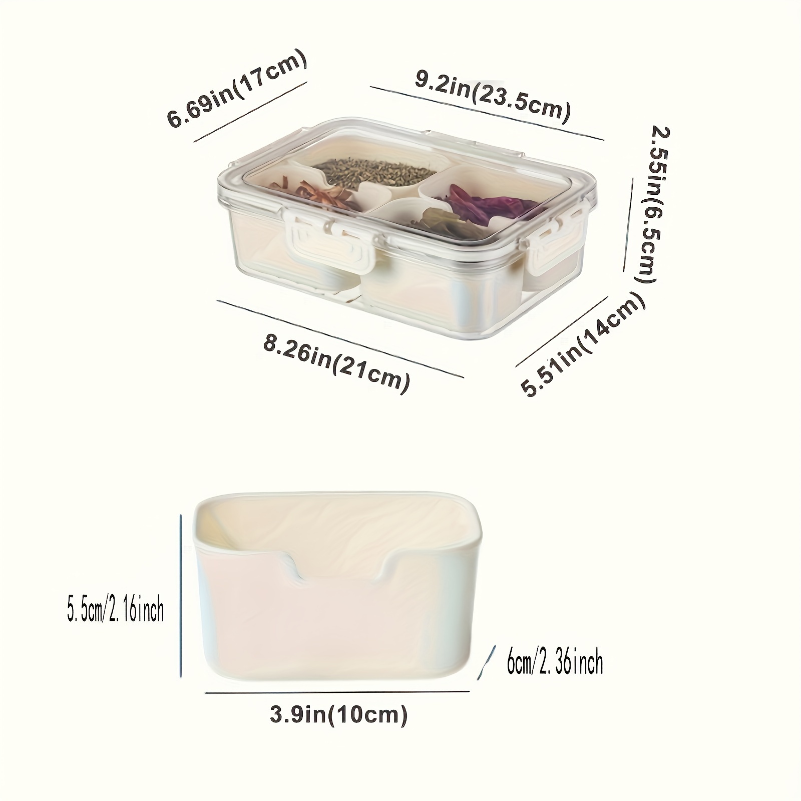 Portable Snack Box Lid 4 8 Compartments Durable Plastic Food - Temu