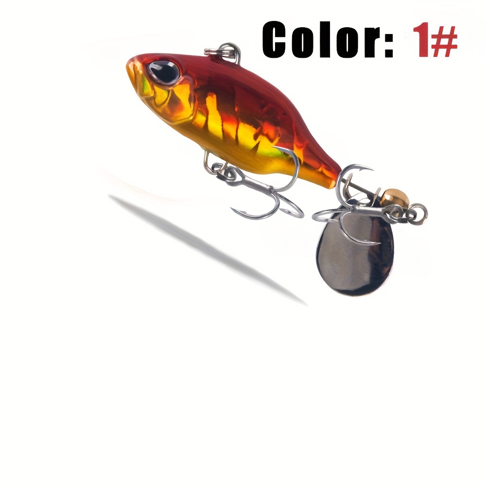 1pc Rotating Metal Vib Vibration Bait Spinner Spoon Fishing Lure, 1 ...