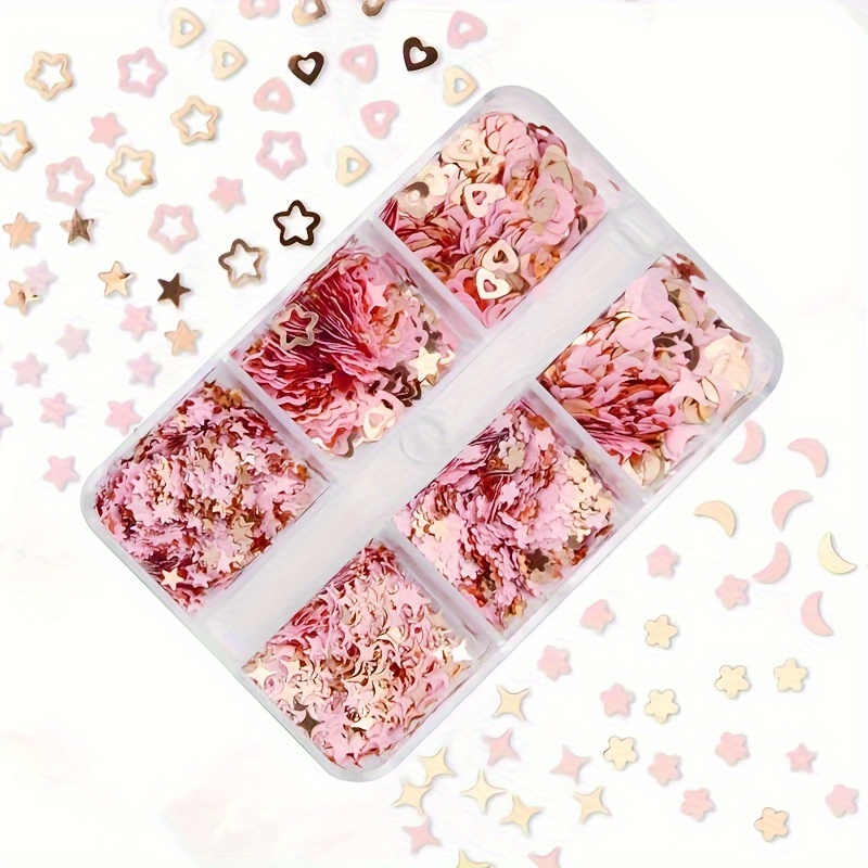 pink nail art glitter set vibrant adorable - Temu