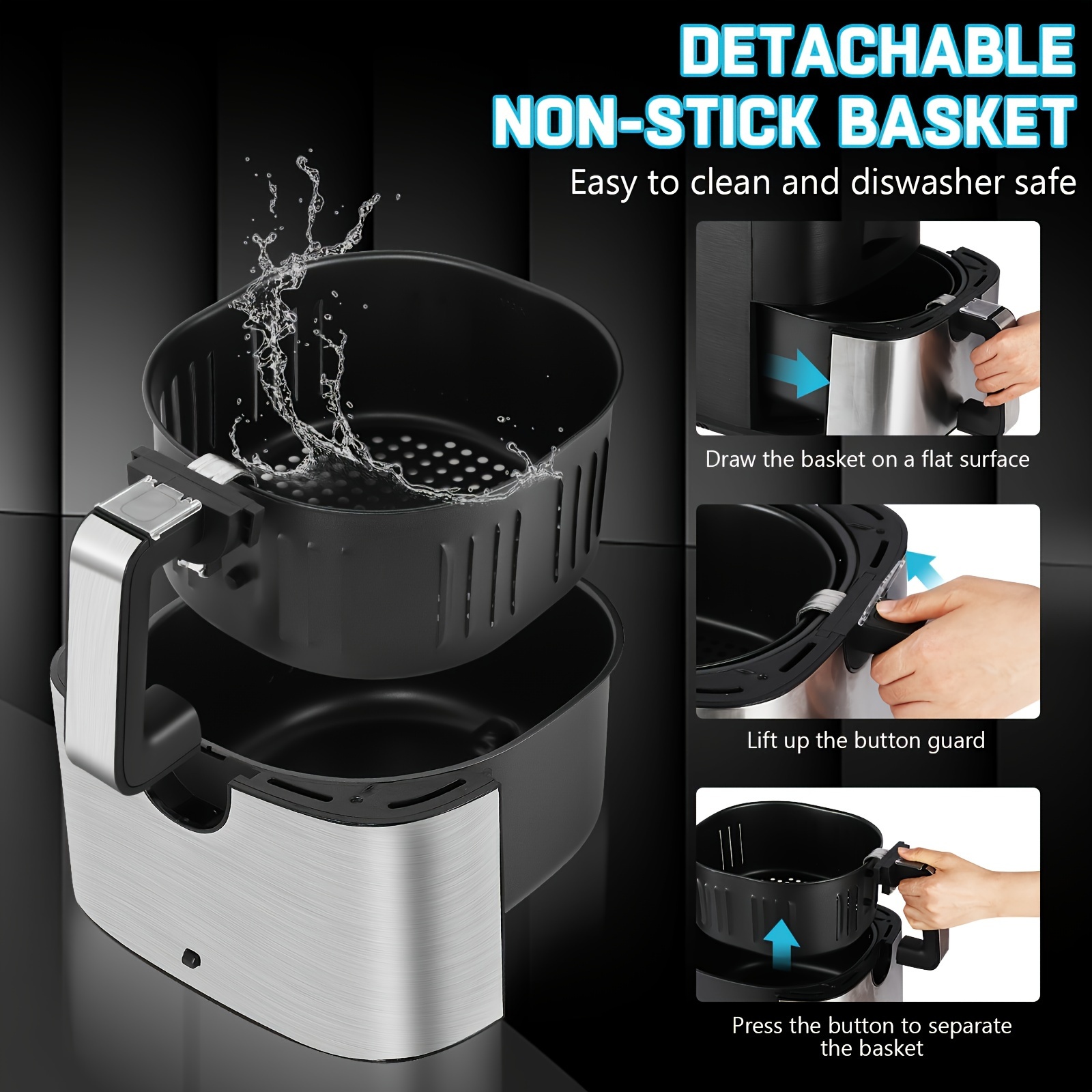 Large Air Fryer 7qt Airfryer Cooker Adjustable - Temu