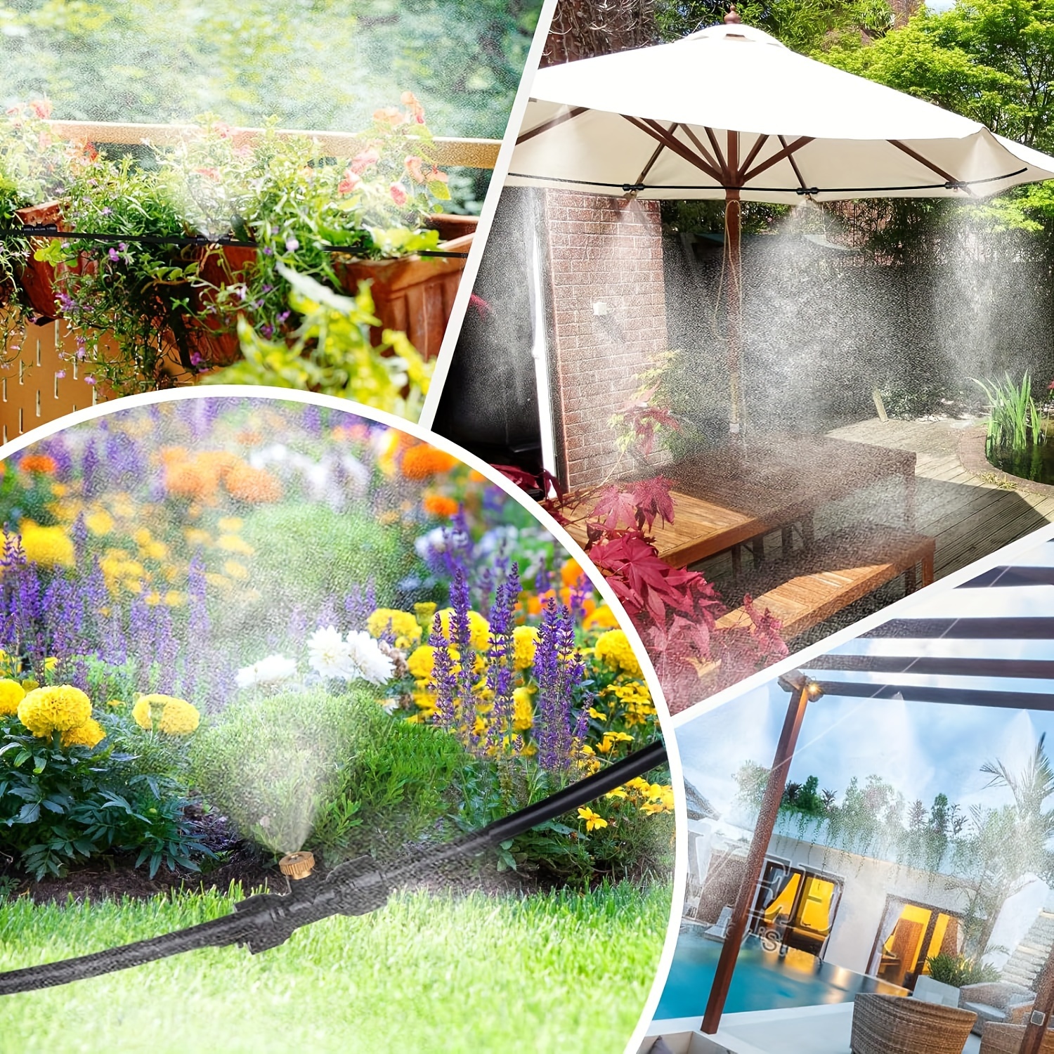 Complete Outdoor Misting System Kit Cooling Spray Patio - Temu
