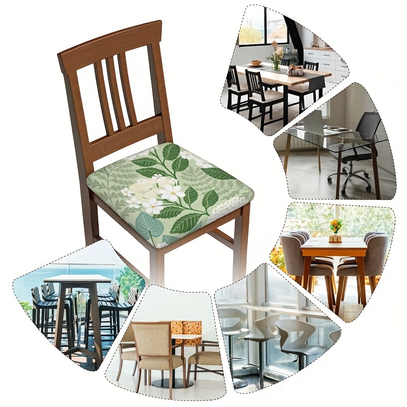 Contemporary Stretch Dining Chair Seat Covers Botanical - Temu