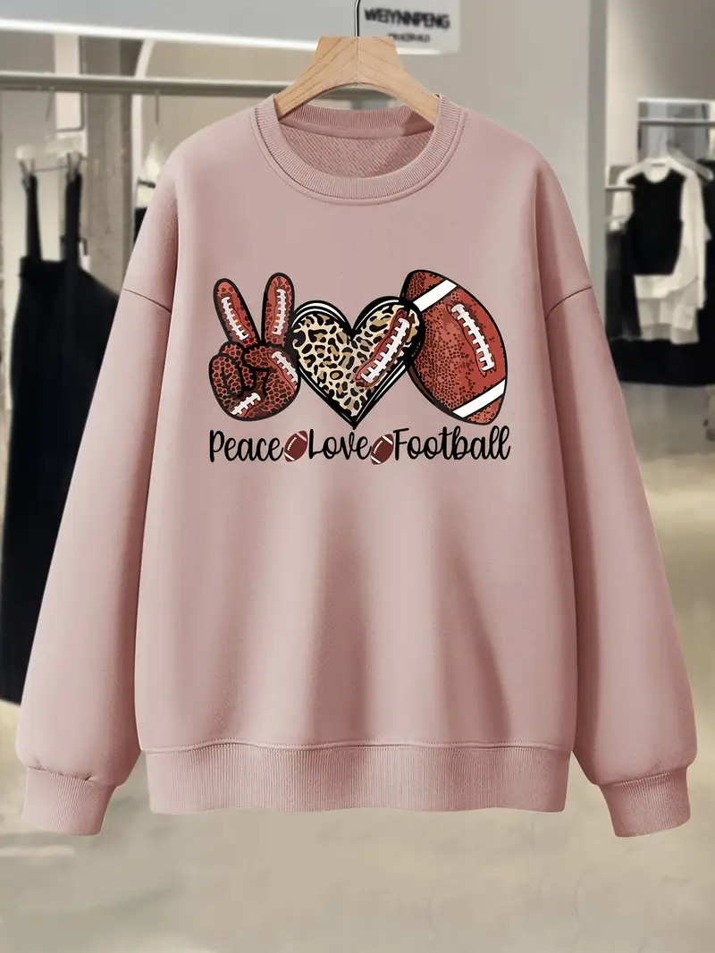Graphic Print Sweatshirt Plus Size Crew Neck Casual Temu Australia