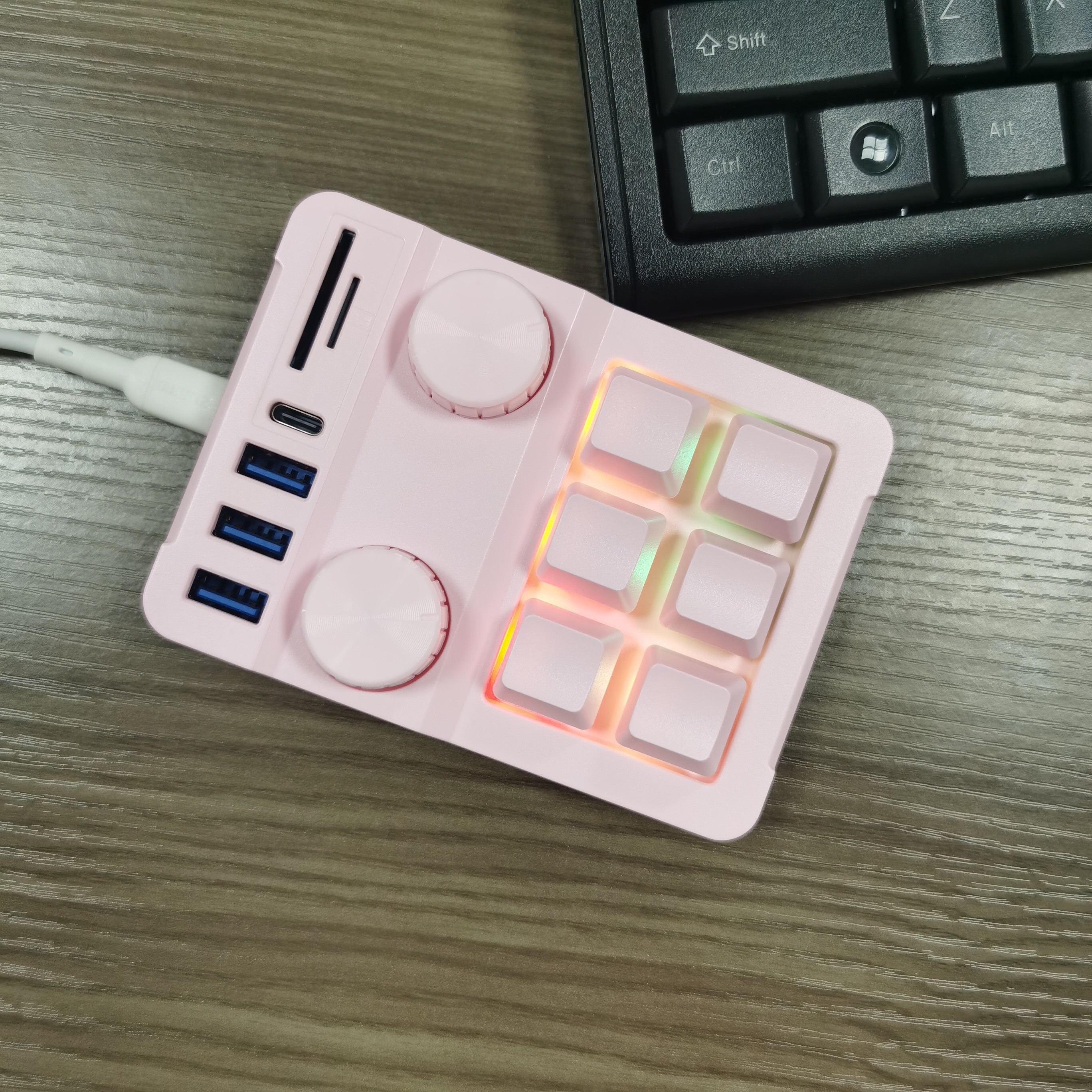 Six-knob, 18-key (triple Function Keys Can Be Changed) Compact Keyboard ...