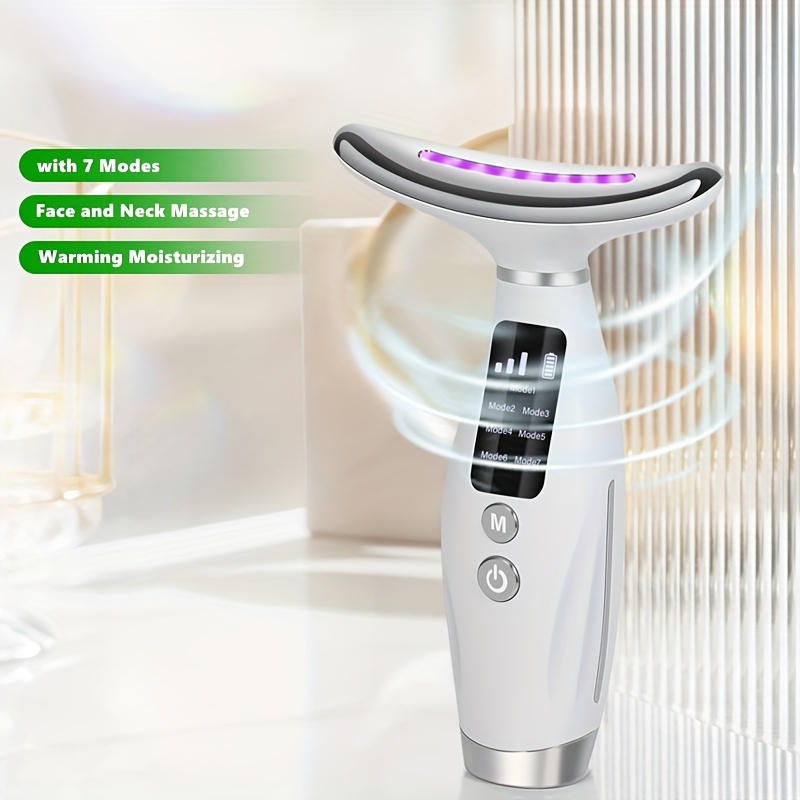 Facial Neck Massager 7 Modes Rechargeable Usb Face Massage - Temu