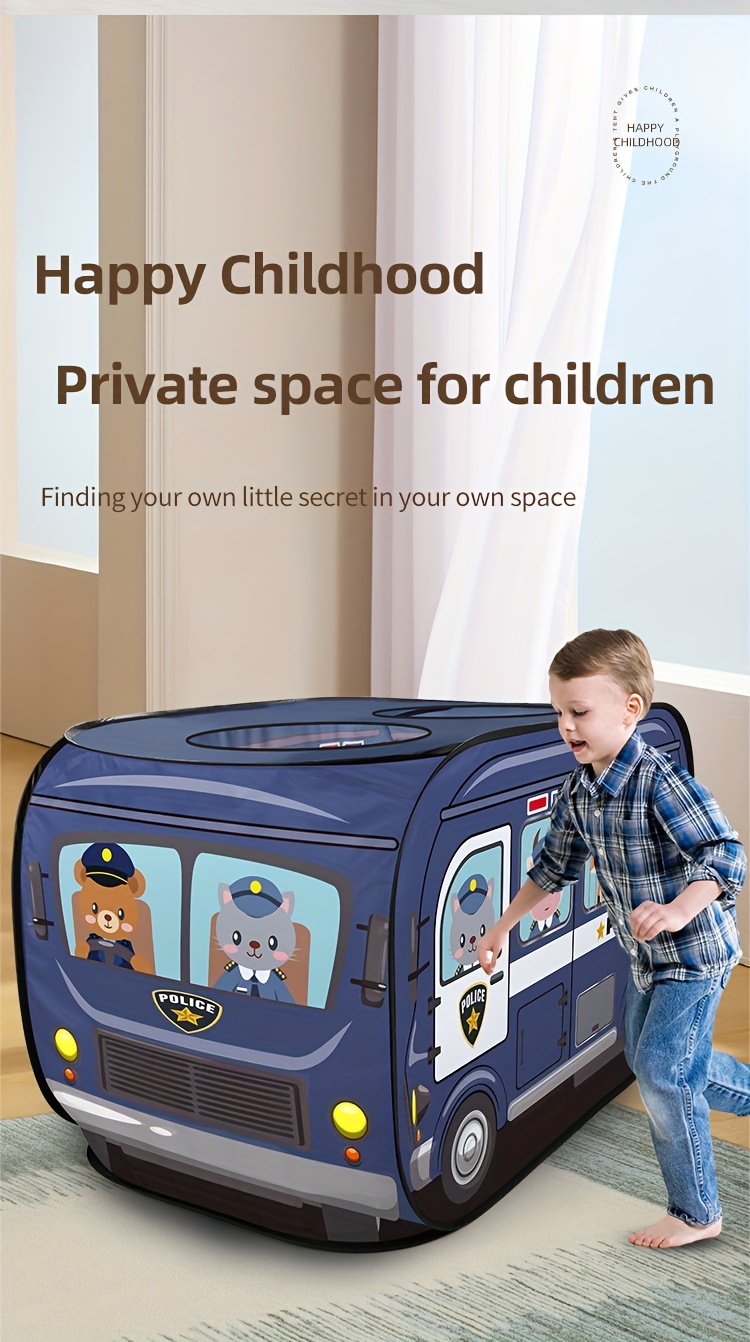 Police Car Tent Playset - Foldable Pop-Up Kids Play Tent - Camping Boutique