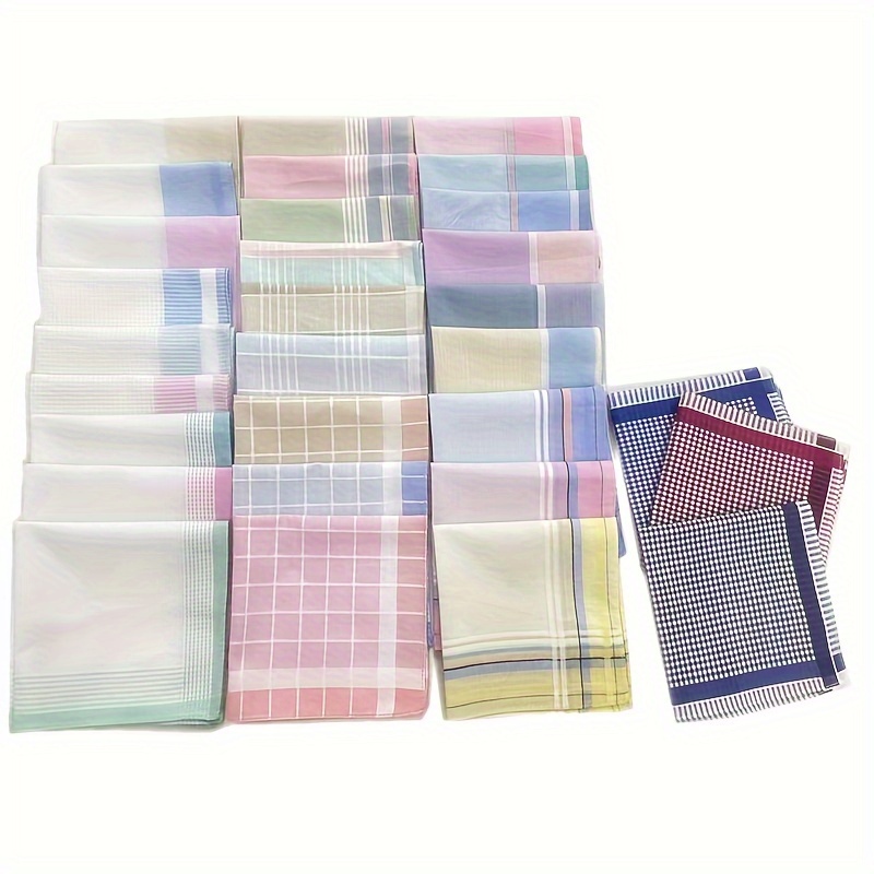 Cotton Handkerchiefs Ages Unisex Simplistic Square Hankies - Temu