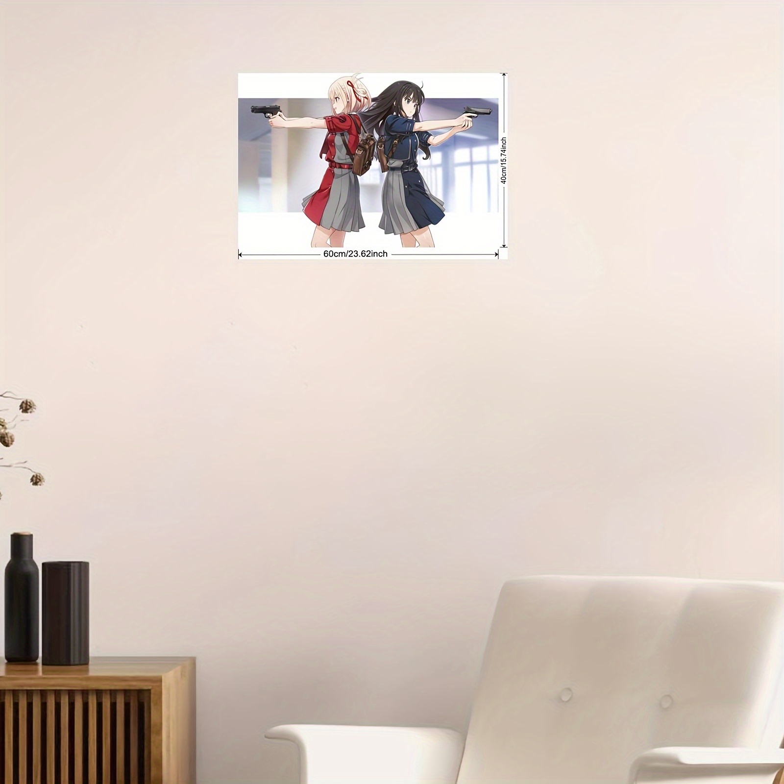 Картини на полотні з двома персонажами у стилі аніме Temu