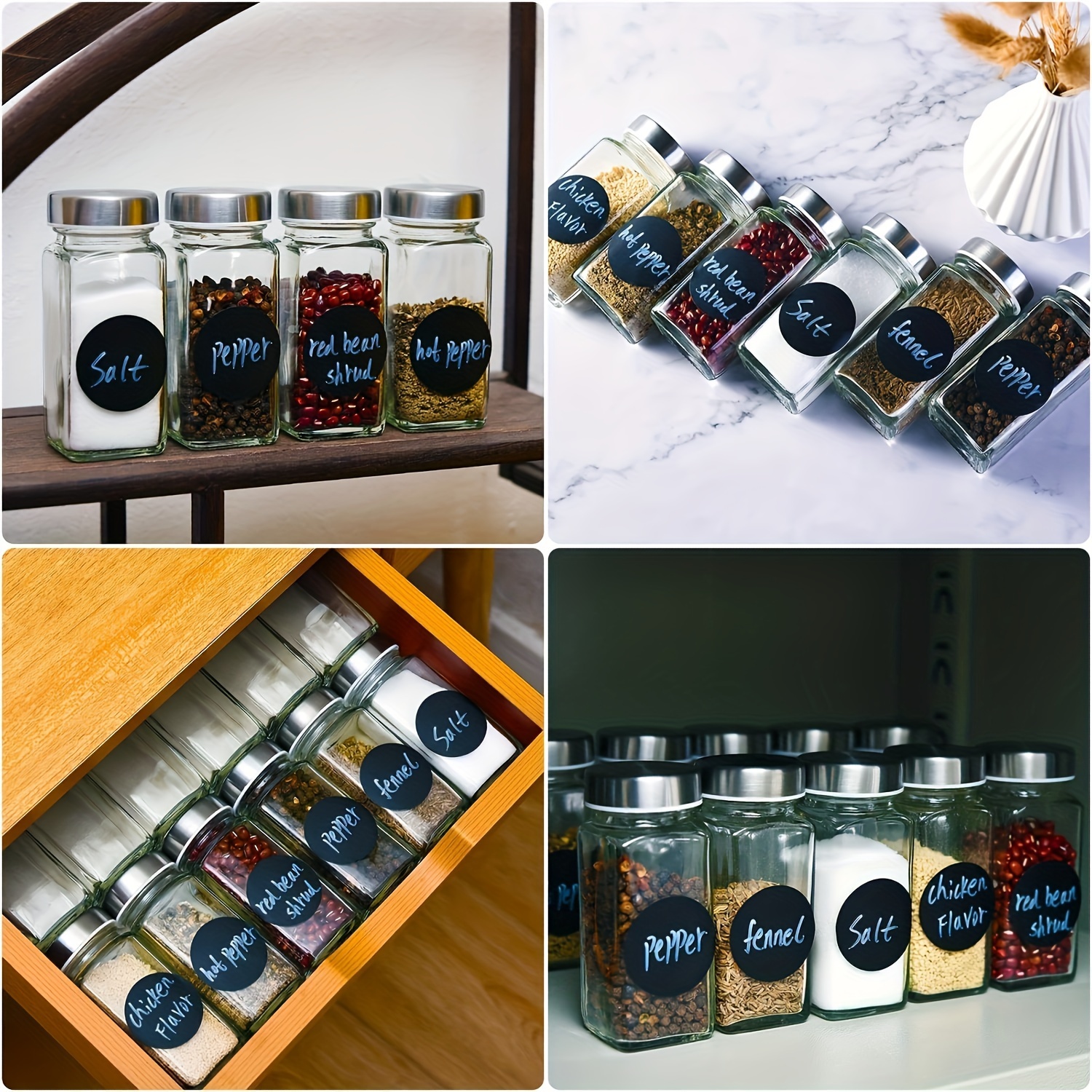 16 square spice jars spice racks 360° rotating - Temu