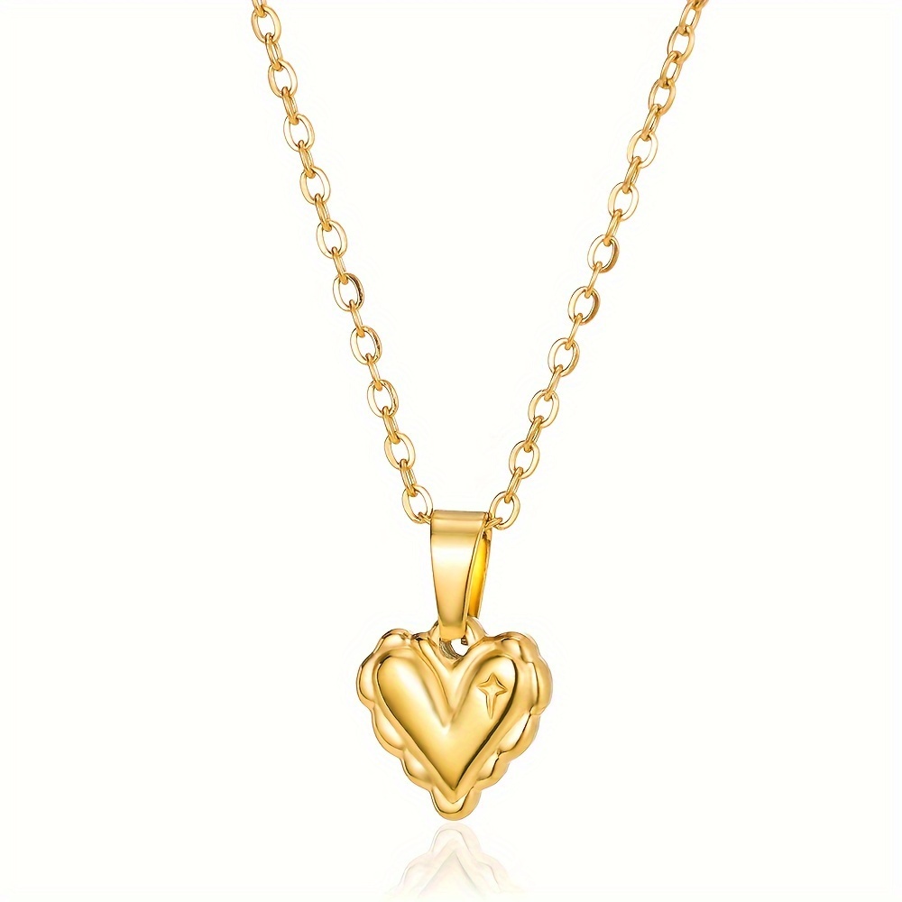 Stainless Steel 18k Plated Color Love Heart Pendant Necklace - Temu Ireland