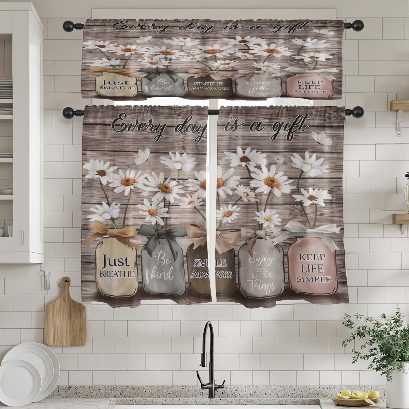 kitchen curtains sets sold on Temu United States