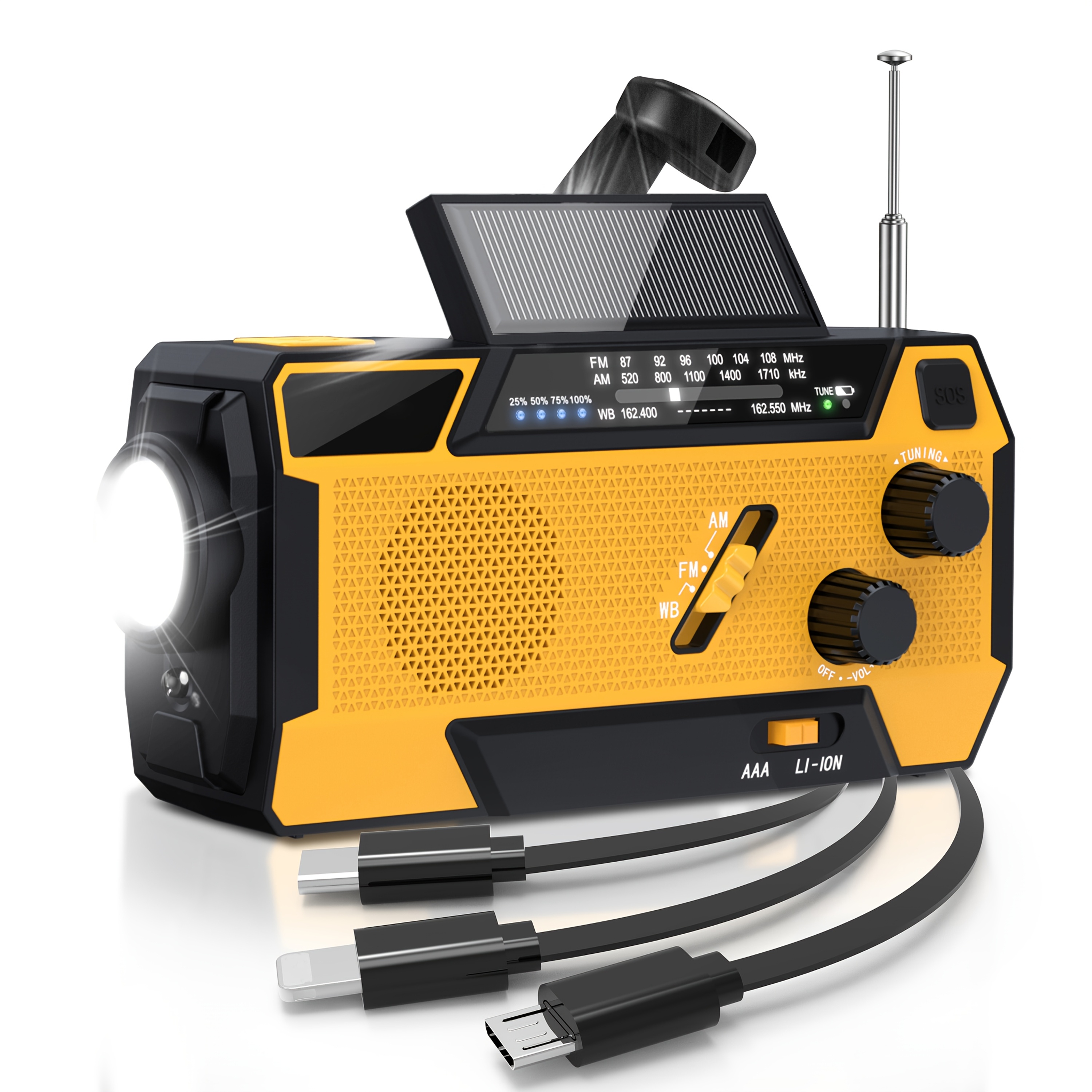 hand crank radio sold on Temu United States