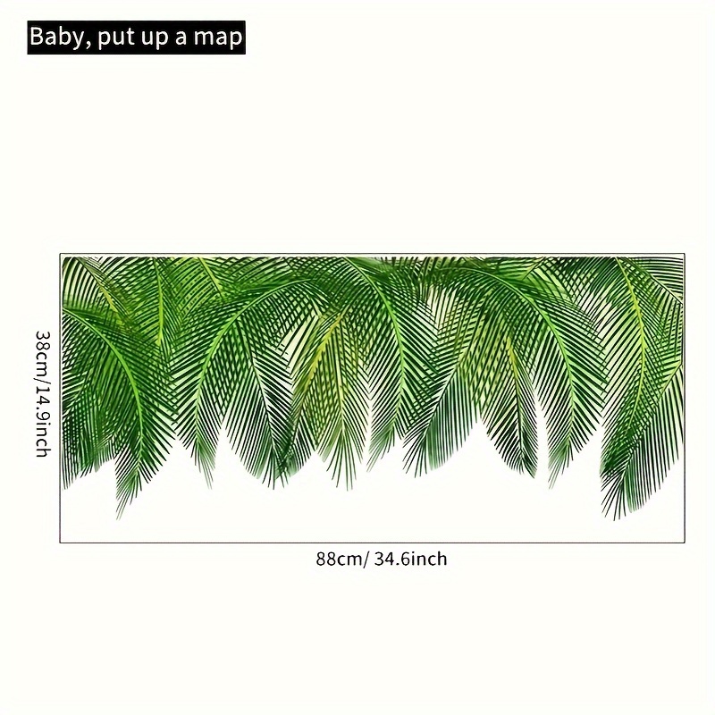 1pc Creative Pvc Wall Decal, Realistic Fresh Tropical Green Plant ...