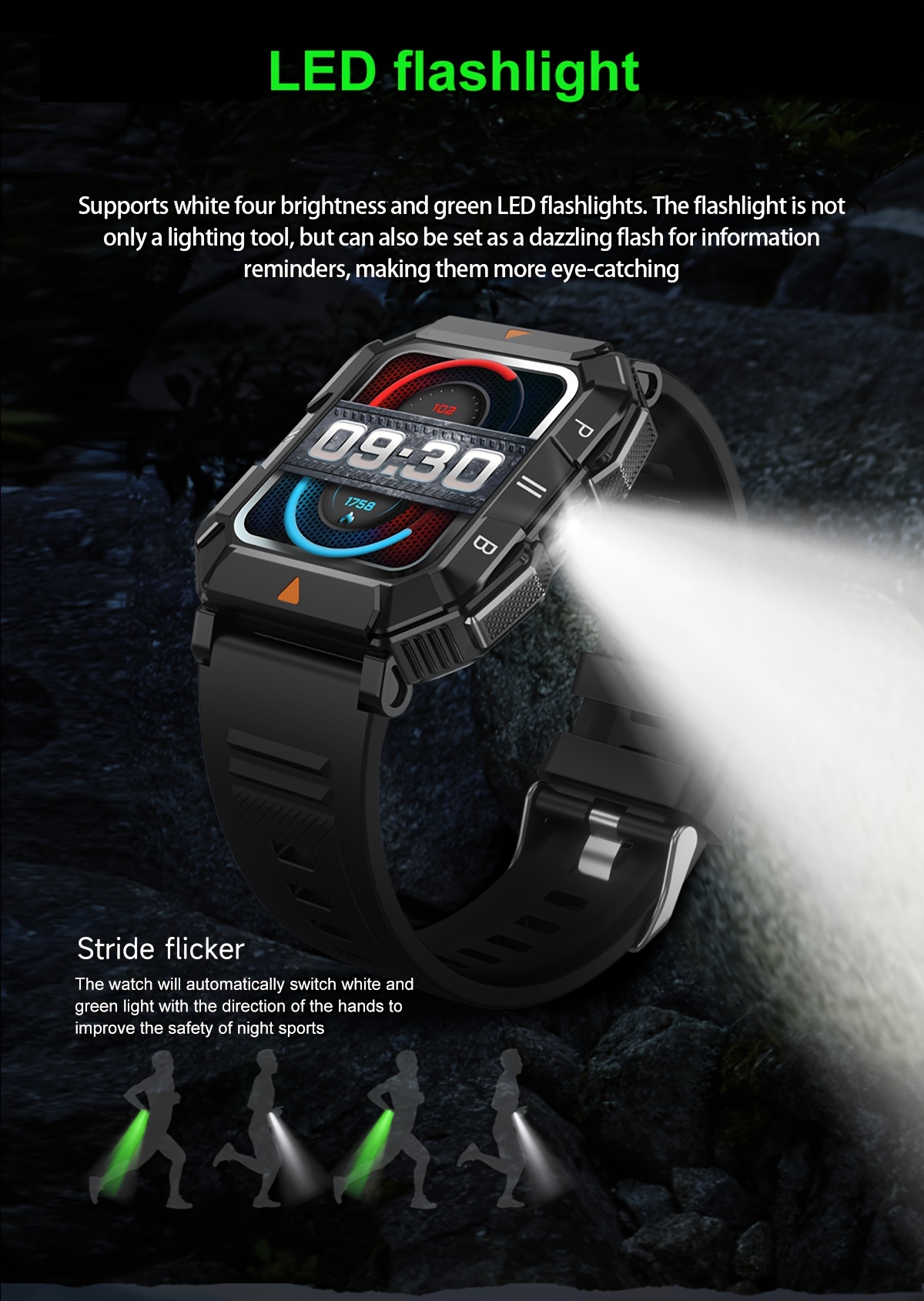 Mens Smartwatch 1 83 Inch Large Screen Wireless Call Led Flashlight ...