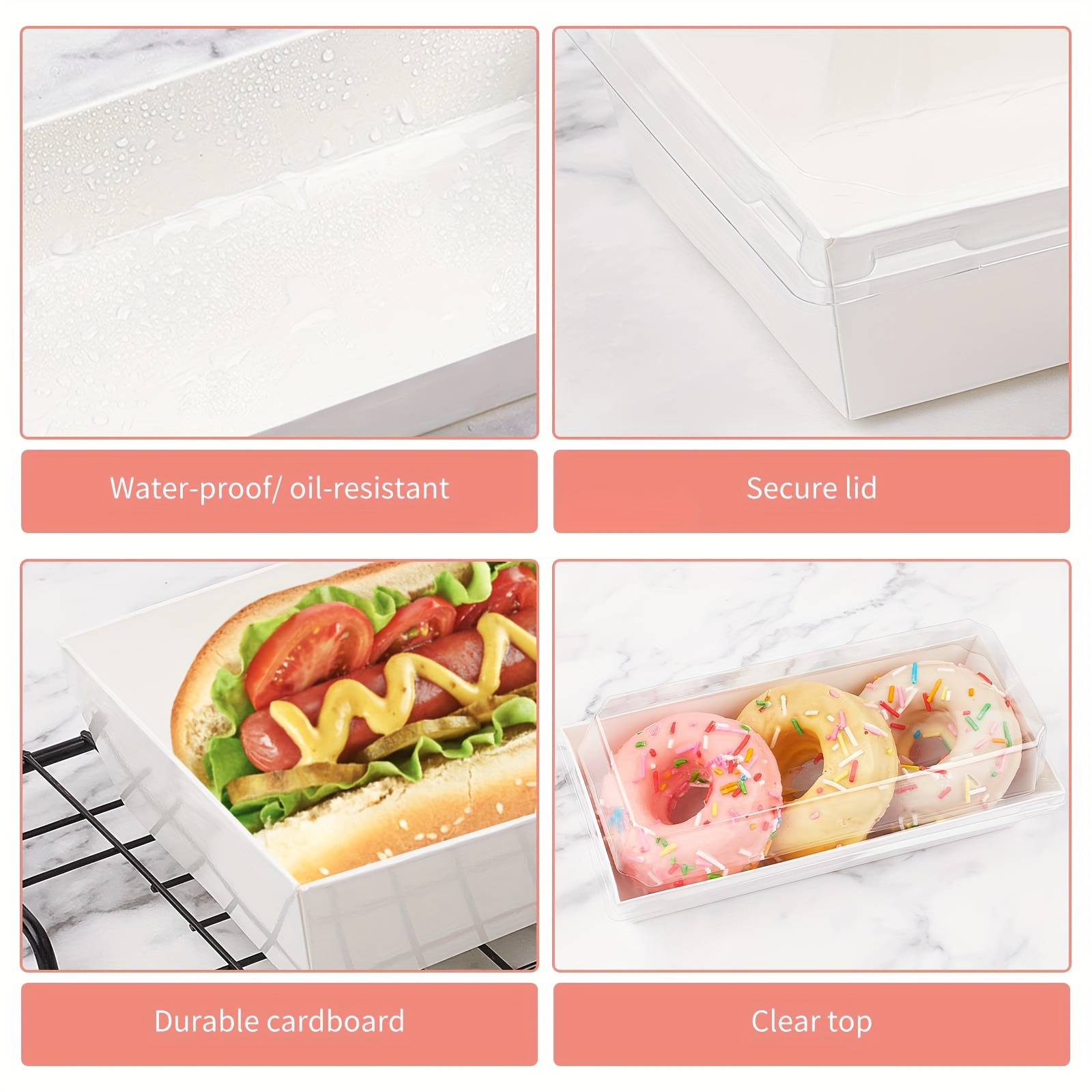 Multipurpose Bakery Boxes Clear Flip Top Lid Bpa free - Temu