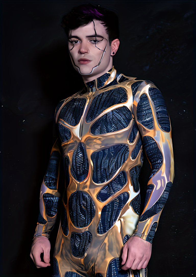 muscle print long sleeve festival bodysuit halloween cosplay - Temu