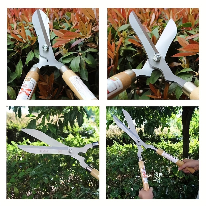 "professional Grade" 1pc High-carbon Steel Hedge Shears With Wooden ...
