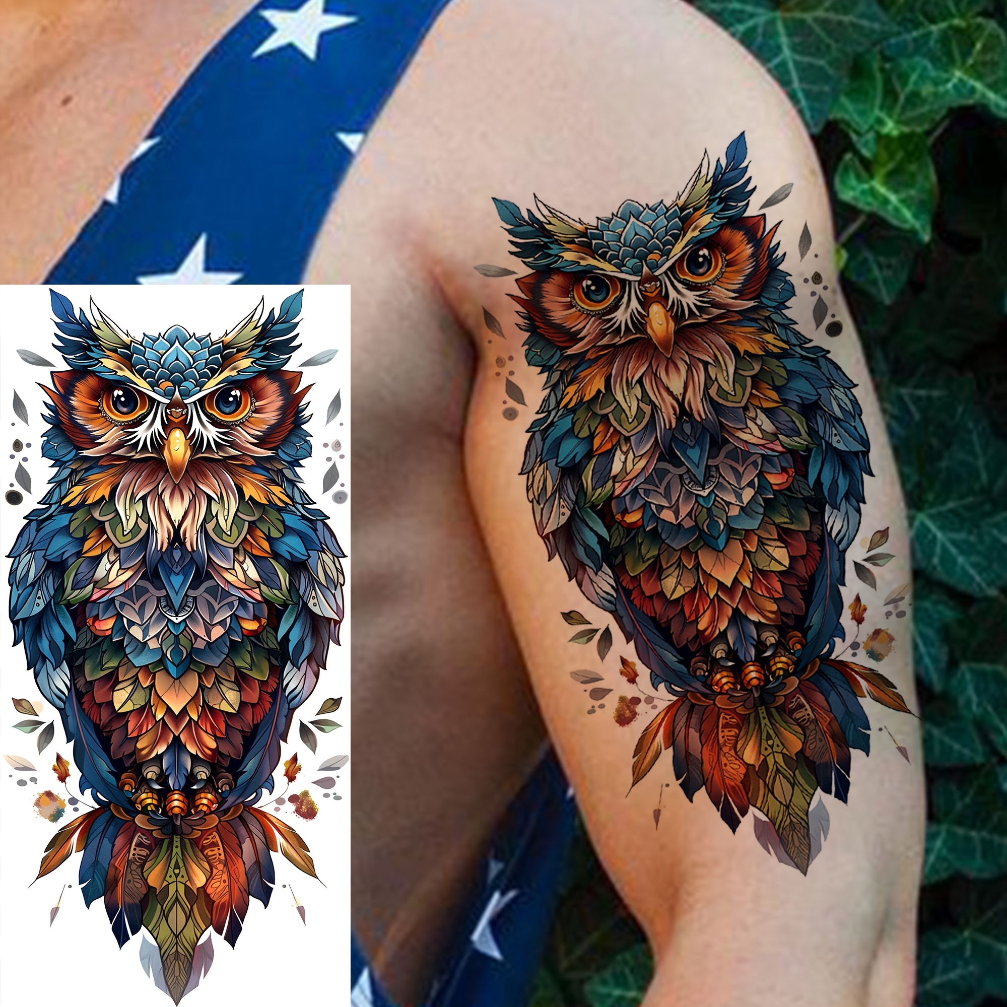 Colorful Owl Tattoo Designs
