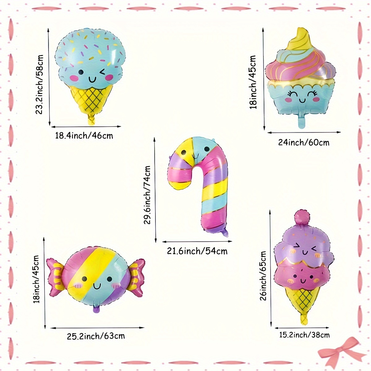 Ice Cream Themed Balloons Mixed Color Aluminum Foil Balloons - Temu