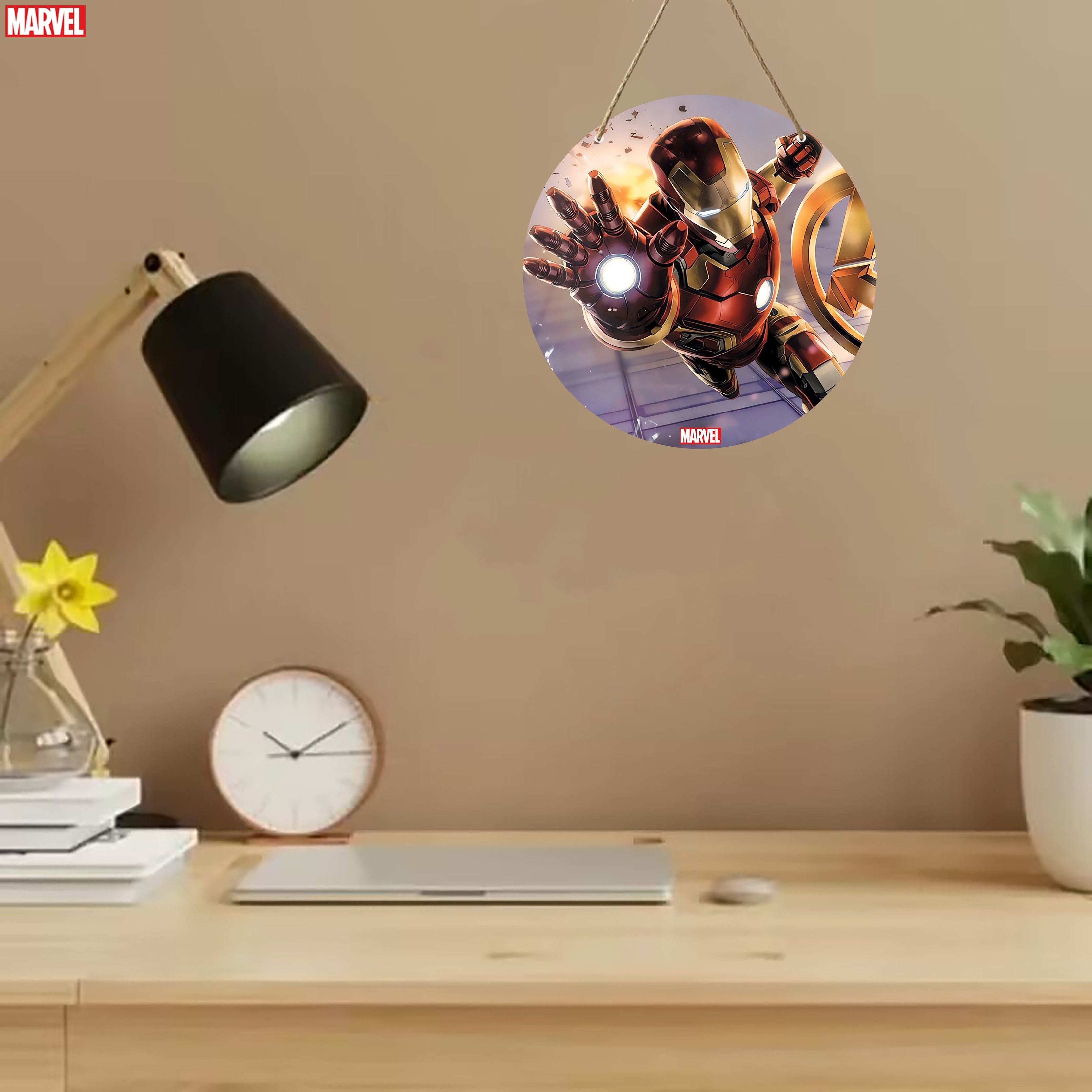 Authorized Iron Man Wooden Sign Round Logo - Temu Canada