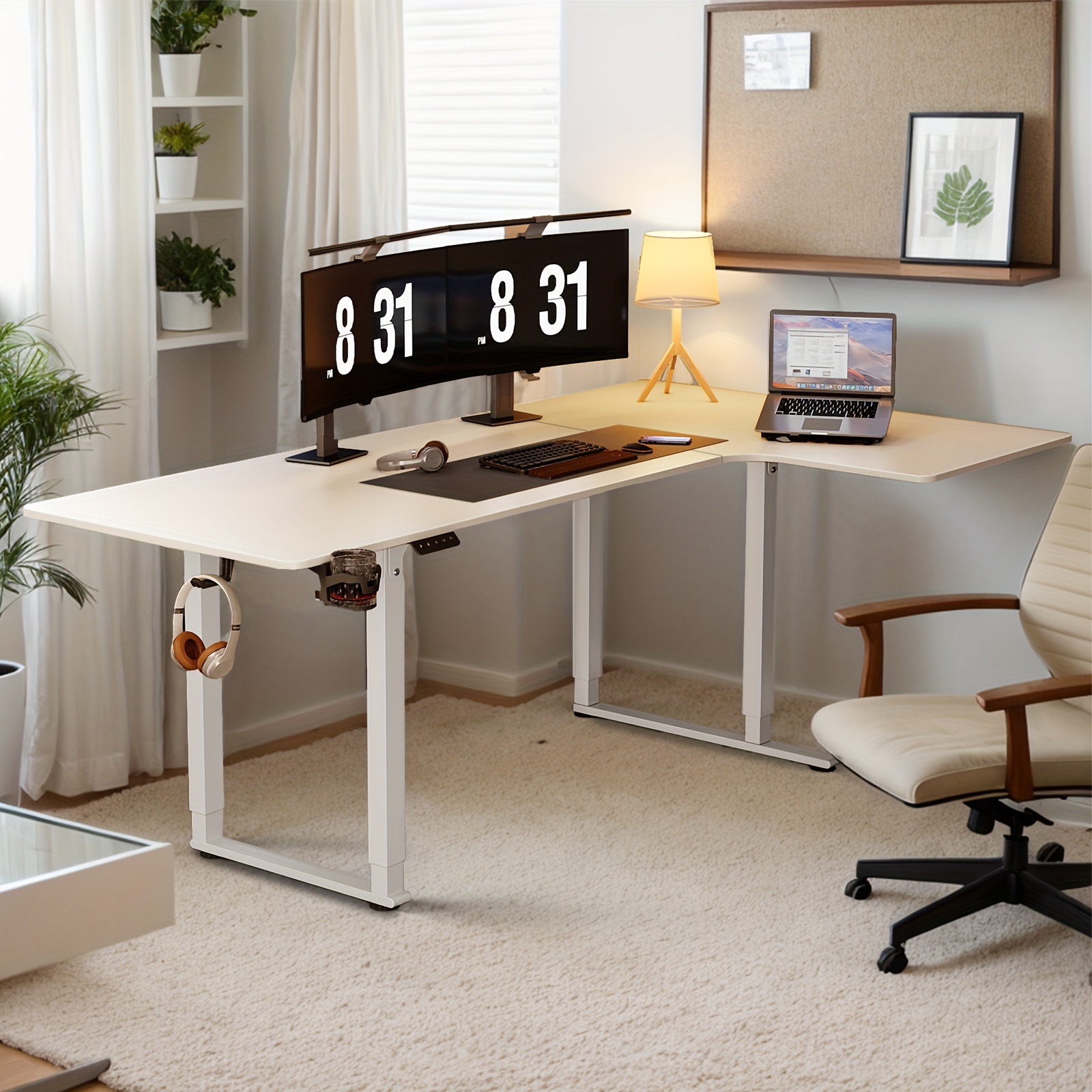 ergonomic l shaped white office desk electric adjustable - Temu ergonomic l shaped white office desk electric adjustable - Temu