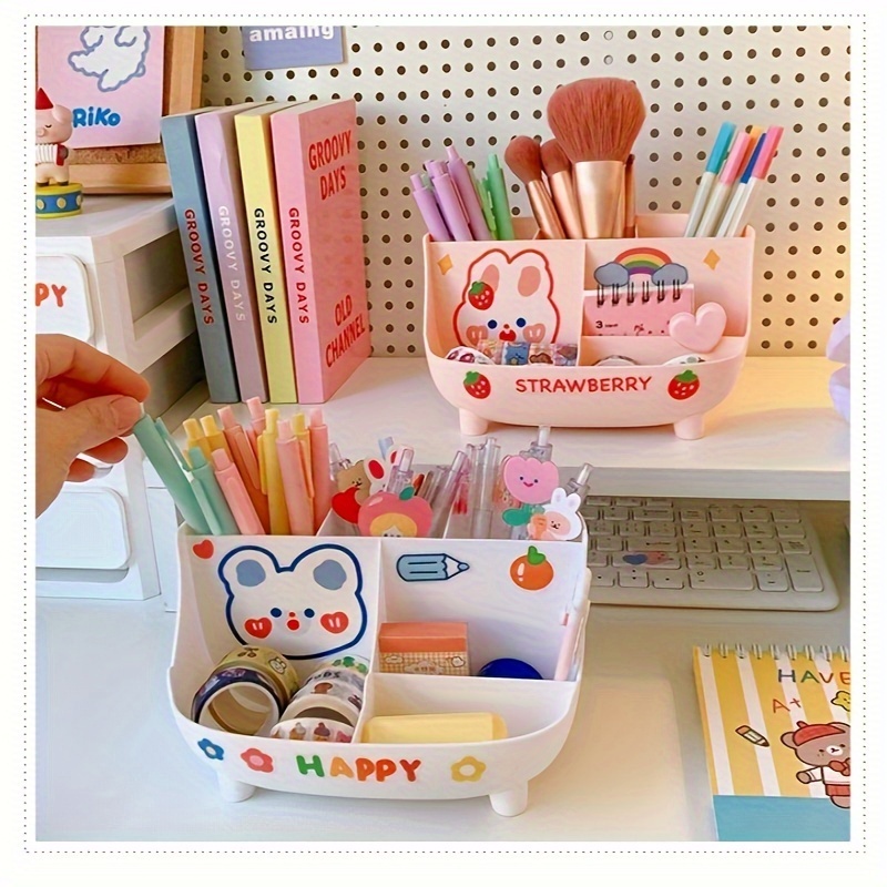 desktop pen holder cute stationery supplies storage box Temu United Kingdom