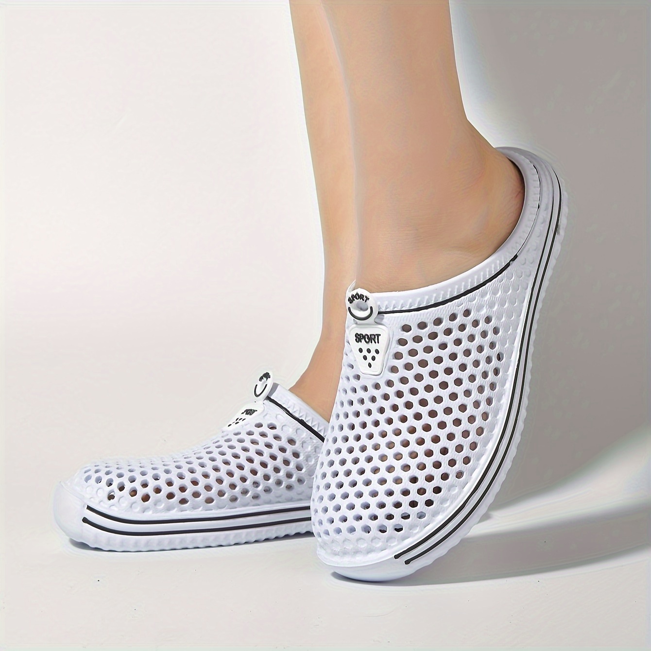 Women's Hollow Garden Slides Breathable Closed Toe Eva Flat - Temu Canada