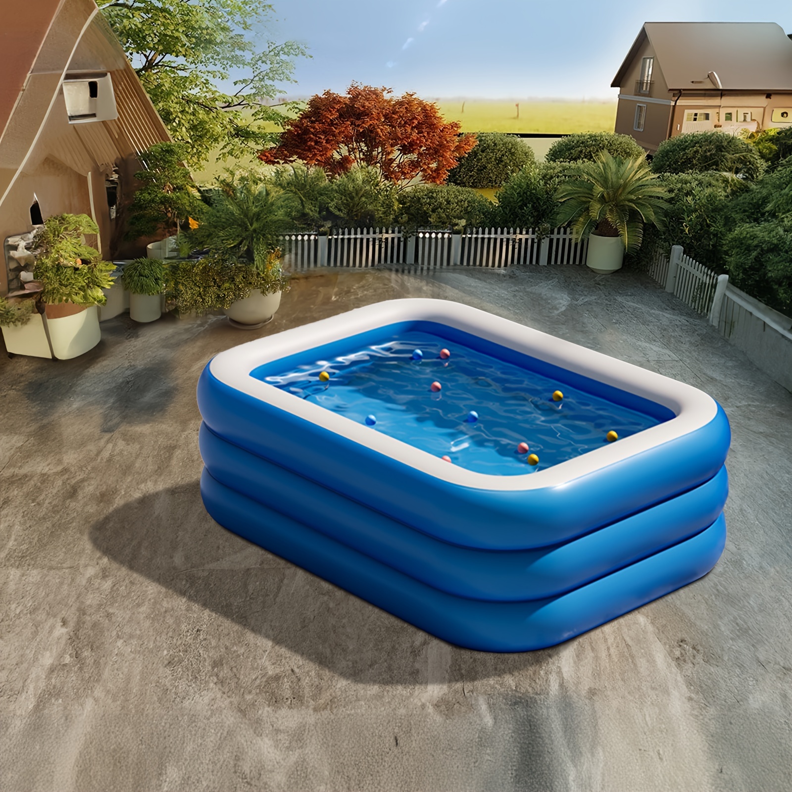 Large Family Inflatable Swimming Pool 67x47x Thickened Pvc - Temu ...