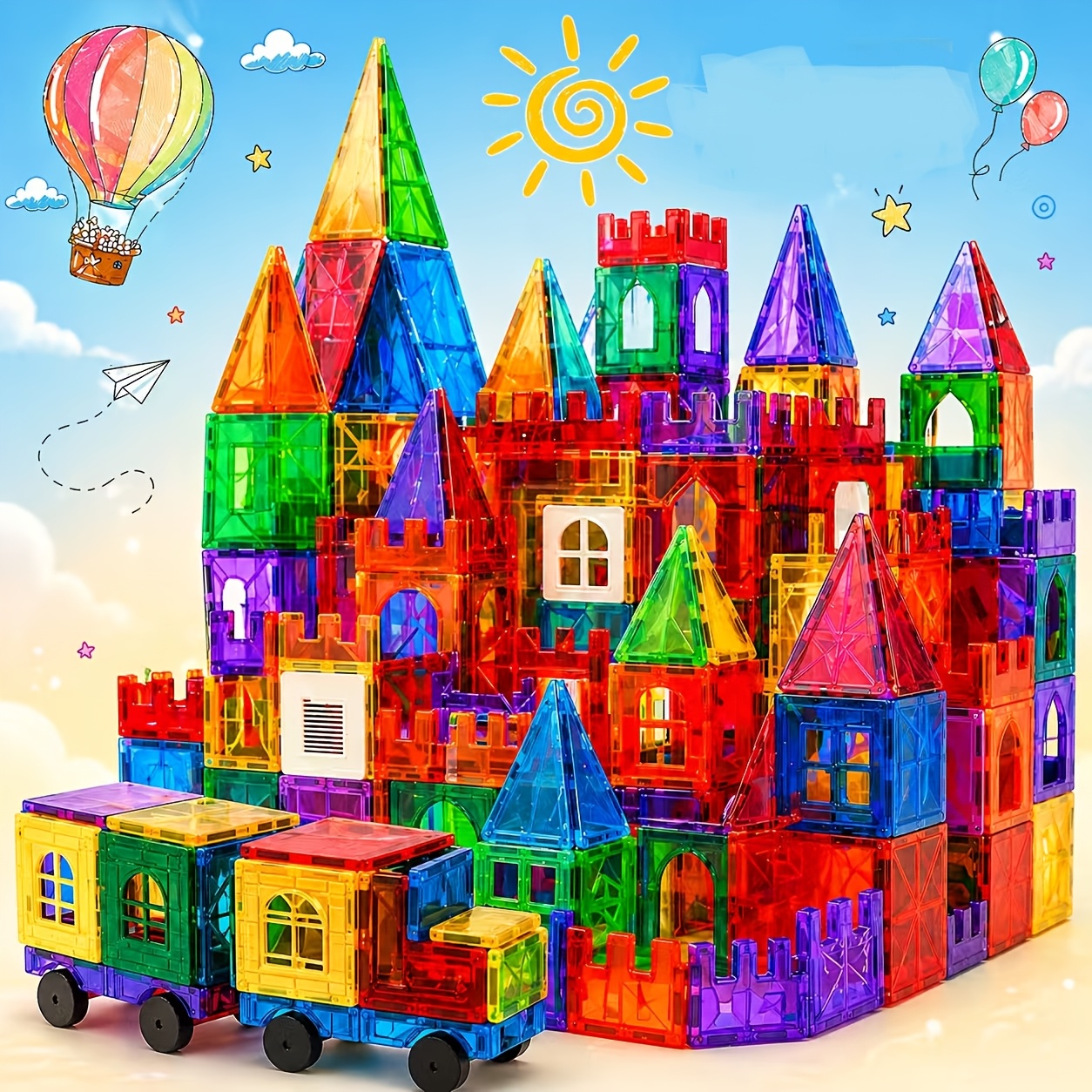 magnetic tiles building blocks sold on Temu United States