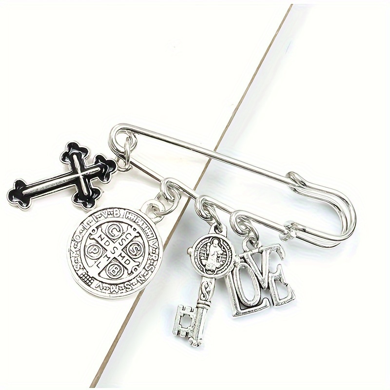 Christian Style Brooch Pin Vintage Cross Pattern Decorative - Temu Ireland