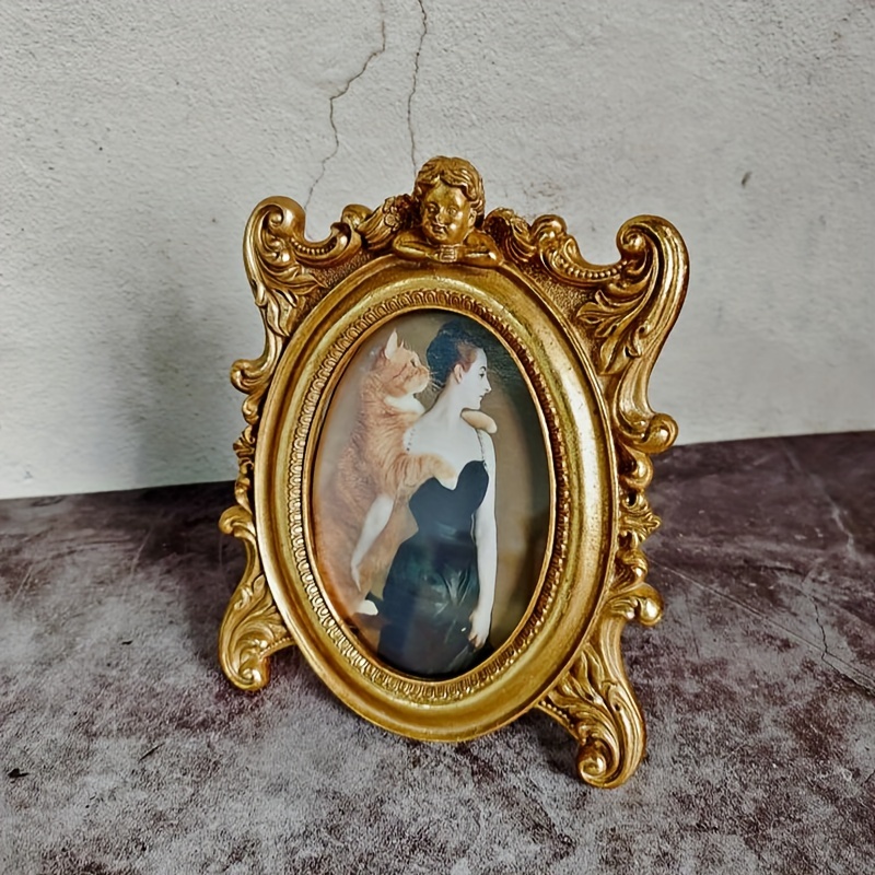 european style vintage oval creative angel picture frame - Temu Australia