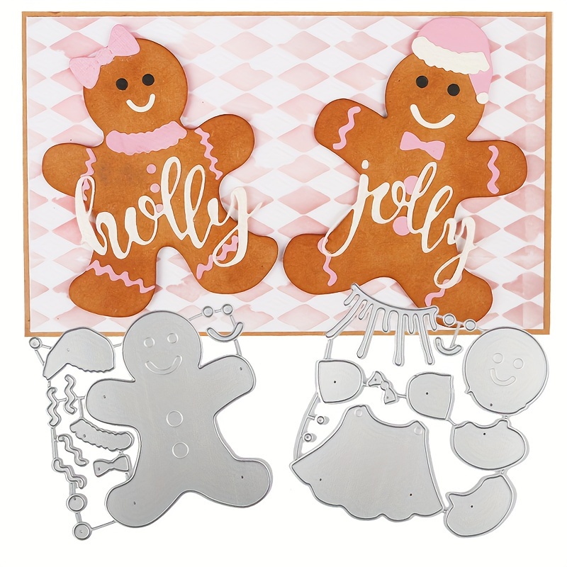 christmas gingerbread man metal die cuts card making - Temu