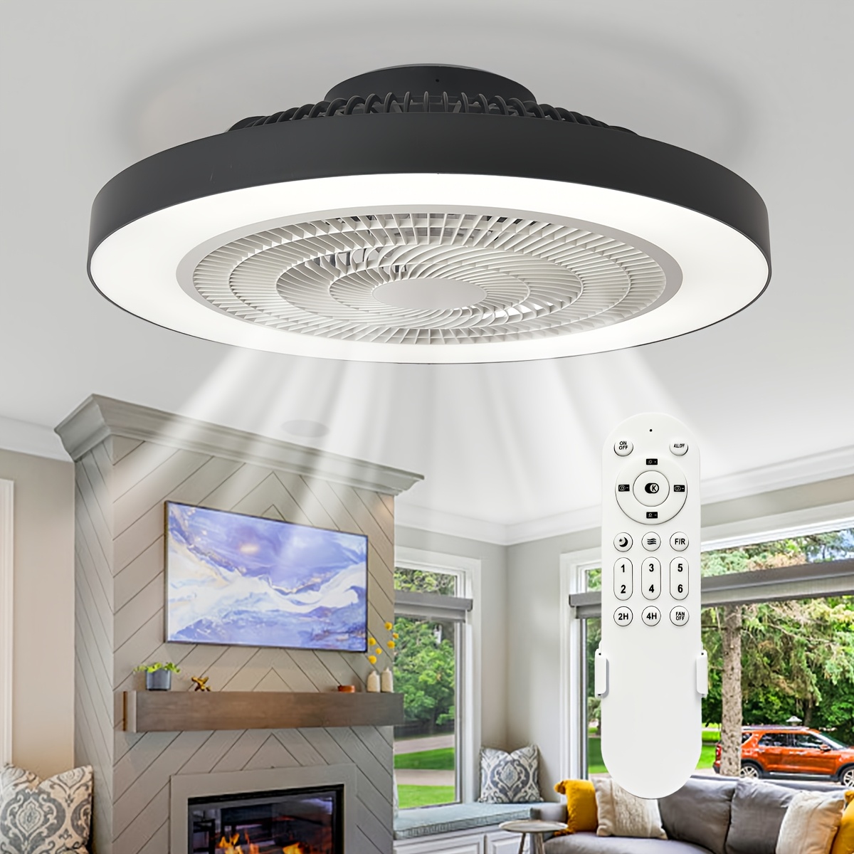 ceiling fans with lights and remote sold on Temu United States