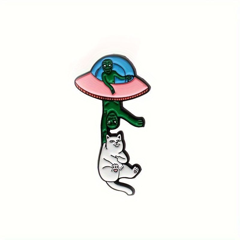1pc Broche Motif Alien Vert Cartoon Émail Pin Peinture Badge - Temu ...